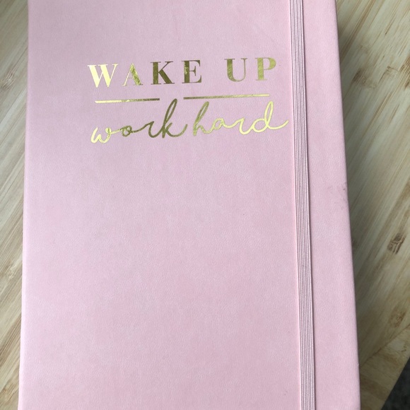 Office | Nwot Pink Dotted Journal Wake Up Work Hard | Poshmark